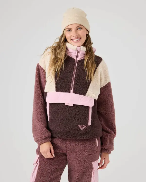 Roxy Half-zip Sherpa Anorak - Fog