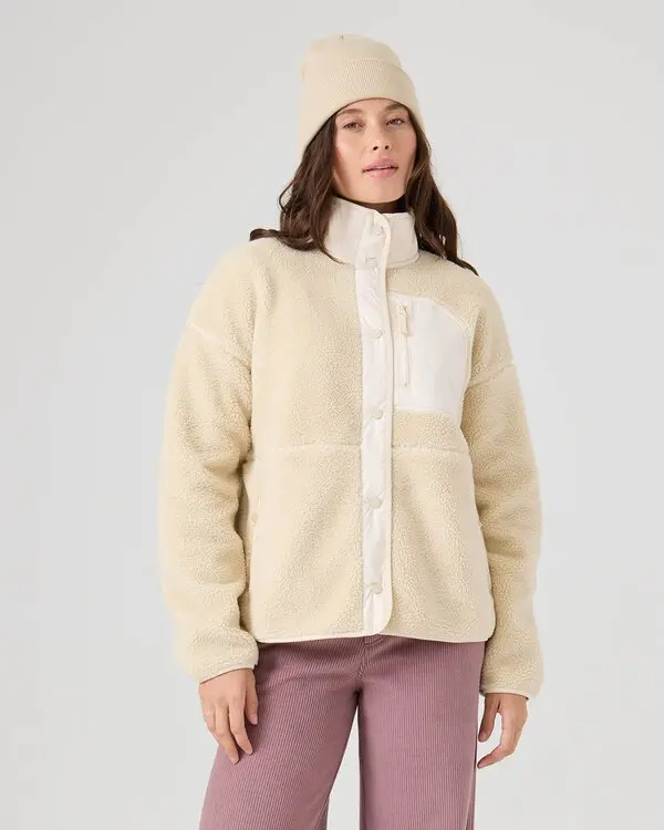 Roxy Axel Bonded Sherpa Jacket - Fog