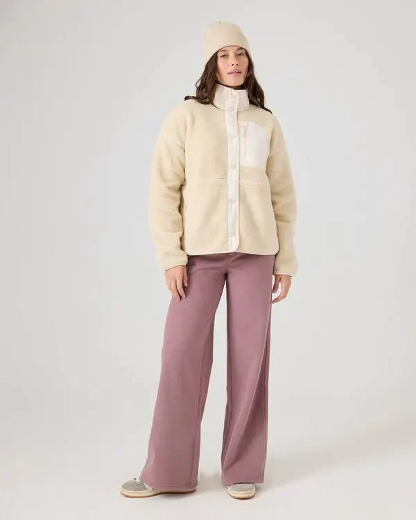Roxy Axel Bonded Sherpa Jacket - Fog