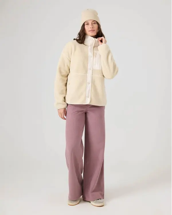 Roxy Axel Bonded Sherpa Jacket - Fog