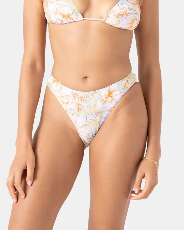 Roxy Tropical Scoop Bikini Bottom - Blue Multi