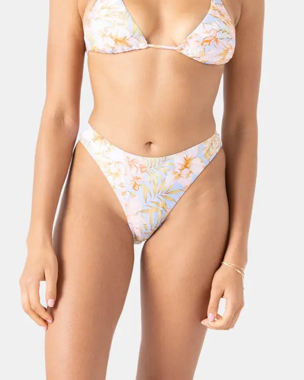Roxy Tropical Scoop Bikini Bottom - Blue Multi