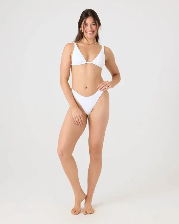 Roxy Haleiwa Scoop Bikini Bottom - Bright White