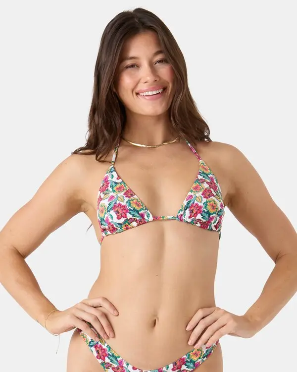 Roxy Beach Blossom Mini Tiki Triangle Bikini Top - Floral Multi