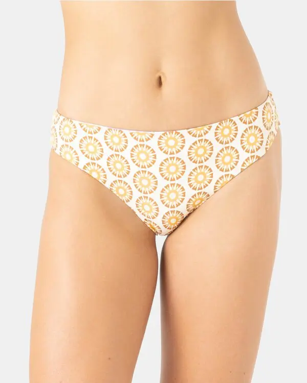 Roxy Sunshine State Of Mind Hipster Full Bikini Bottom - Brown Tile Multi