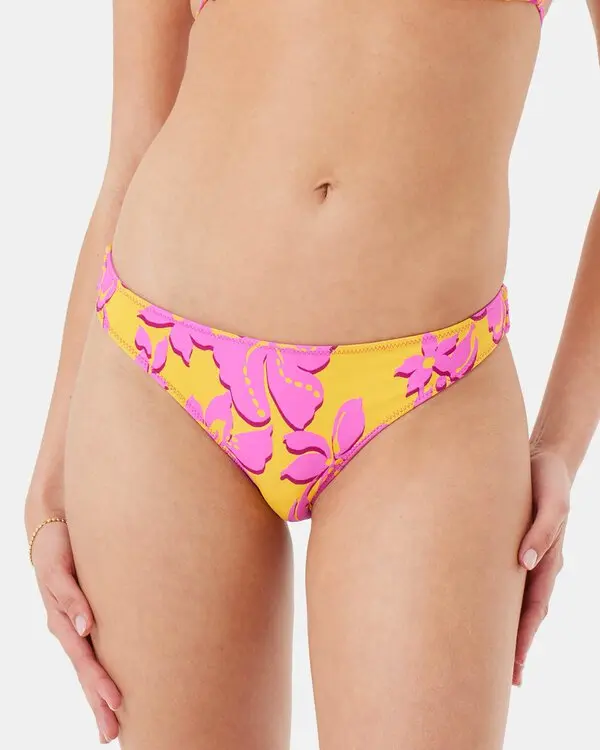 Roxy Island Time Reversible Hipster Moderate Bikini Bottom - Golden Rod