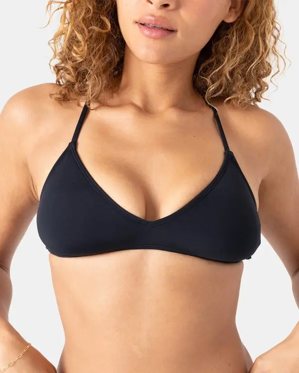 Roxy Sd Beach Classics Athletic Tri Bikini Top - Anthracite