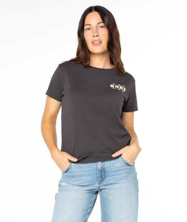 Roxy Printed Boyfriend T-shirt - Phantom Poly Blocks