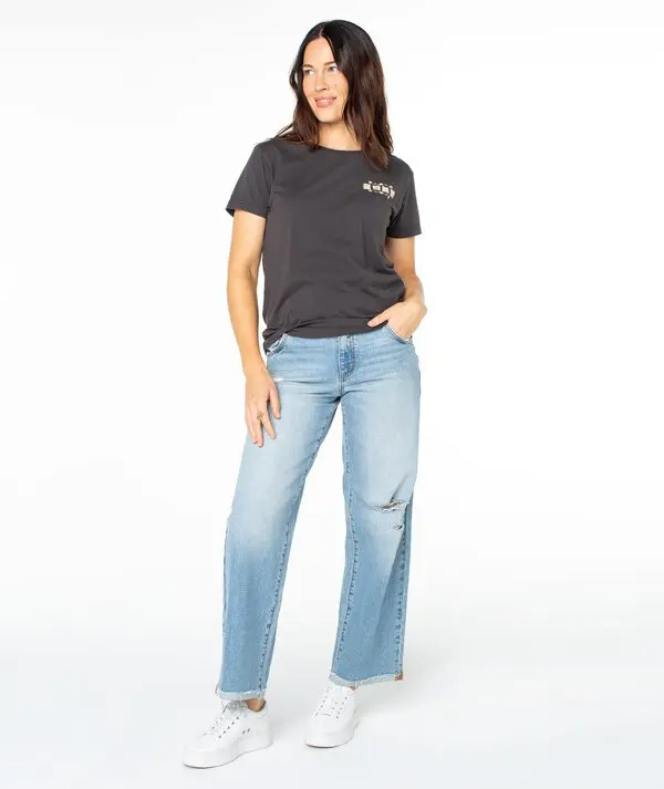 Roxy Printed Boyfriend T-shirt - Phantom Poly Blocks