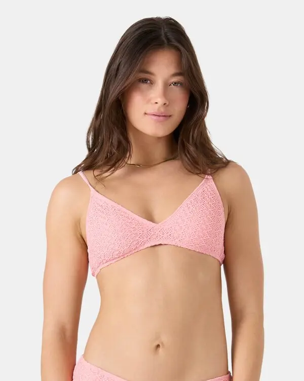 Roxy Crochet Triangle Bikini Top - Petal Pink