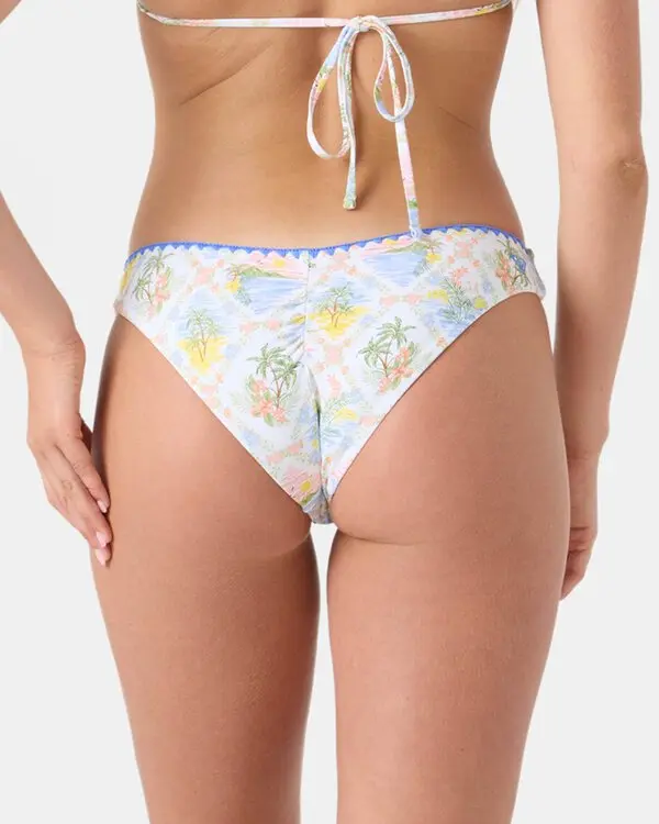 Roxy Catch My Drift Hipster Shirred Back Cheeky Bikini Bottom