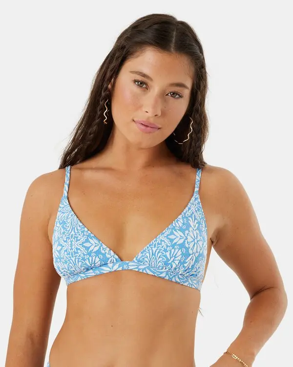 Roxy Fixed Triangle Bikini Top - Blue Tile