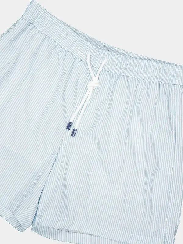 Fedeli Madeira Striped Sakar Swim Trunks - Blue