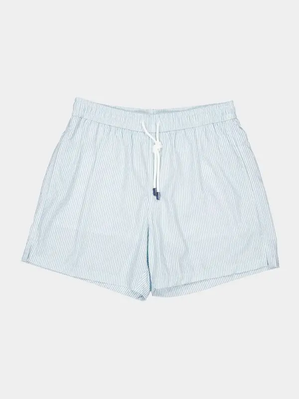 Fedeli Madeira Striped Sakar Swim Trunks - Blue