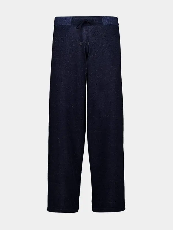 PIACENZA CASHMERE 1733 Silk And Linen Wide-leg Trousers - Blue