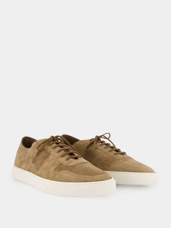 COMMON PROJECTS Bball Slim Deconstructed Suede Sneakers - Brown