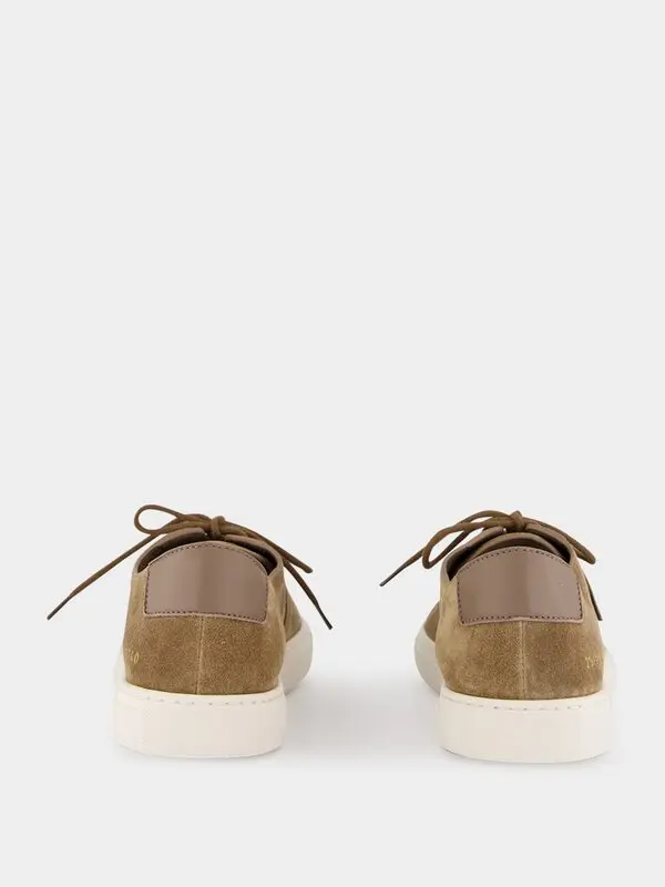 COMMON PROJECTS Taupe Bball Slim Deconstructed Suede Sneakers - Brown
