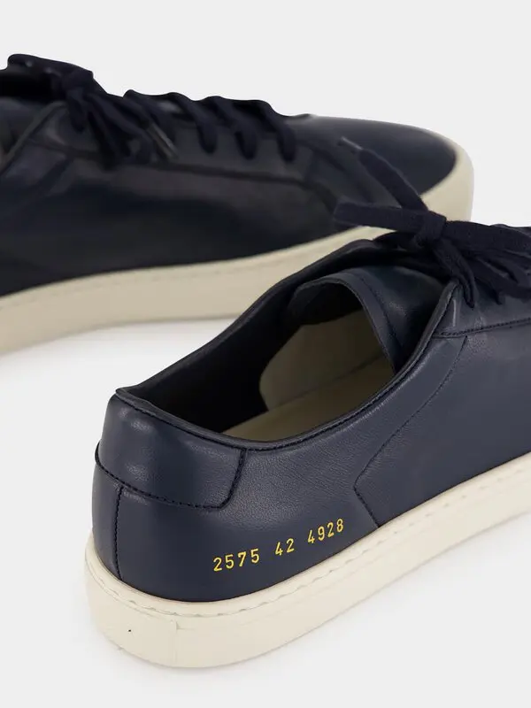 COMMON PROJECTS Achilles Slim Leather Sneakers - Blue