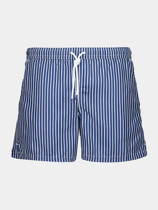 Fedeli Striped Swim Trunks - Blue
