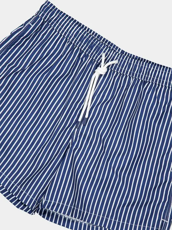 Fedeli Striped Swim Trunks - Blue