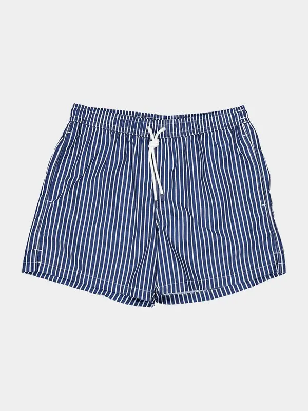Fedeli Striped Swim Trunks - Blue