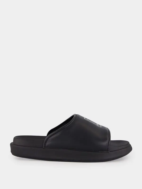 Y3 Logo Leather Slides