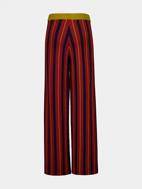 PAULA Mira Dahlia Knitted Striped Pants - Red