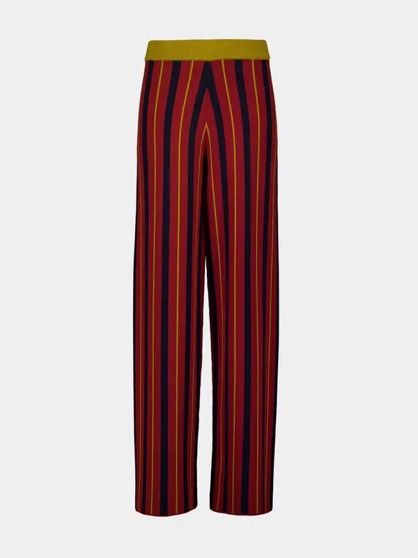 PAULA Mira Dahlia Knitted Striped Pants - Red