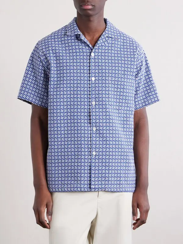 Portuguese Flannel Soul Convertible-collar Printed Cotton Shirt