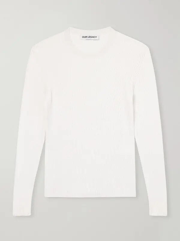 Our Legacy Ribbed Silk Sweater - White