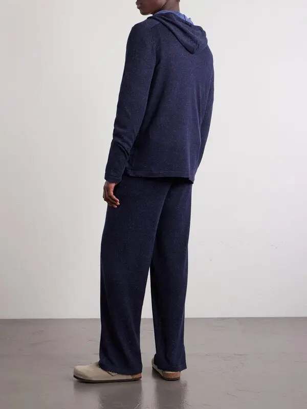 PIACENZA CASHMERE 1733 Knitted Silk And Linen-blend Zip-up Hoodie