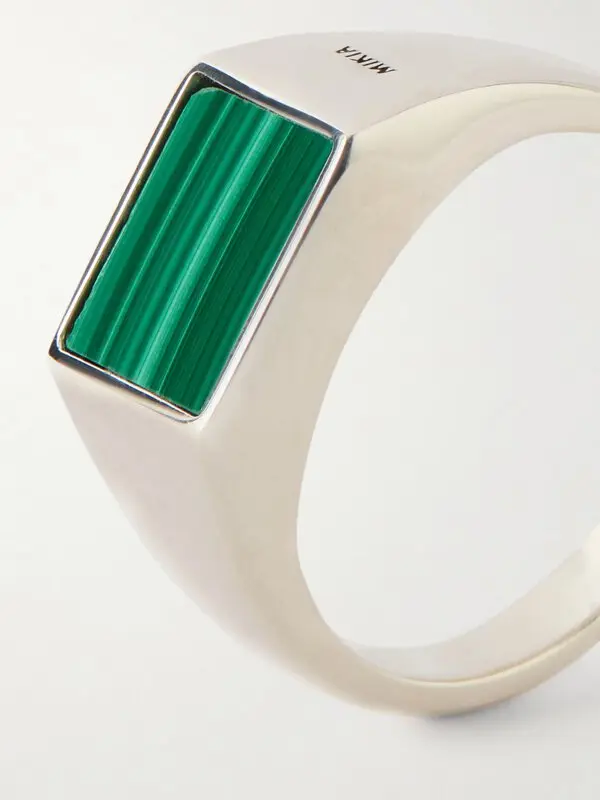 MIKIA Rectangle Malachite Ring