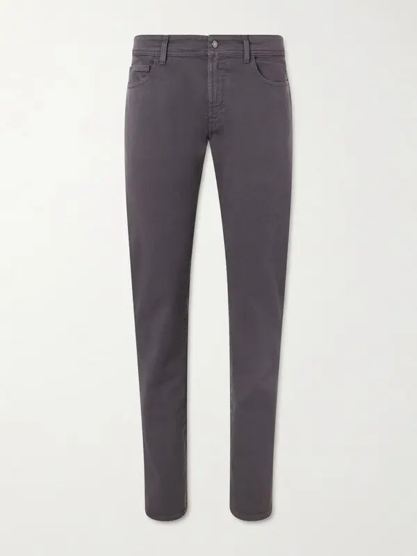 Canali Straight-leg Garment-dyed Jeans - Gray