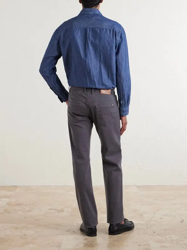 Canali Straight-leg Garment-dyed Jeans - Gray