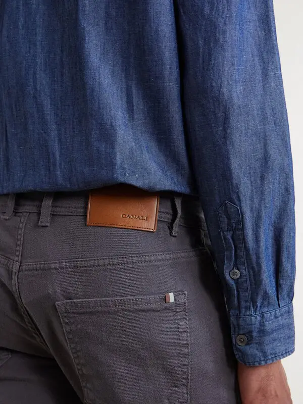 Canali Straight-leg Garment-dyed Jeans - Gray