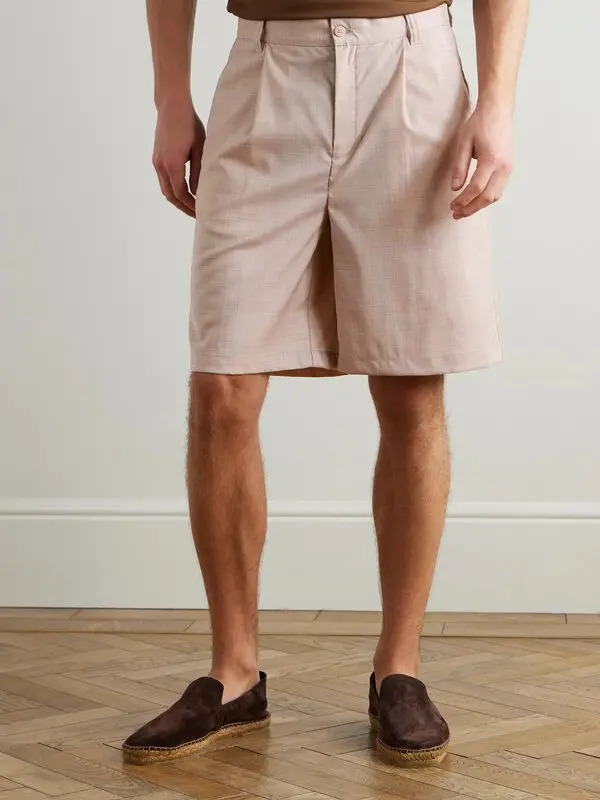 Frescobol Carioca Serano Pleated Wool Shorts