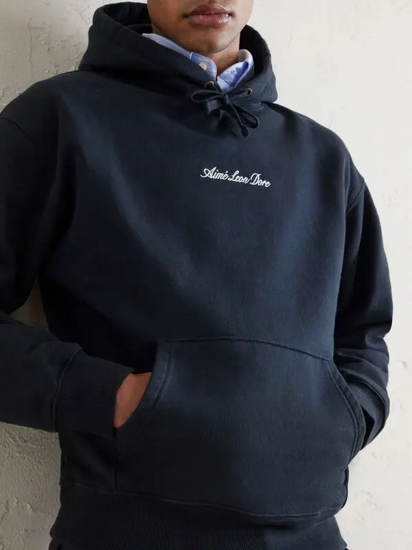 Aimé Leon Dore Logo-embroidered Cotton-jersey Hoodie