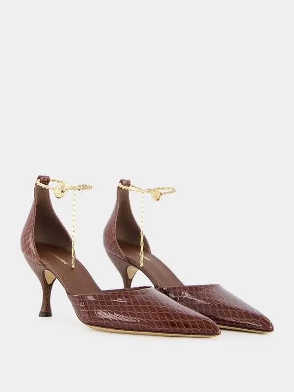 FERRAGAMO Dana 70mm Pumps - Brown