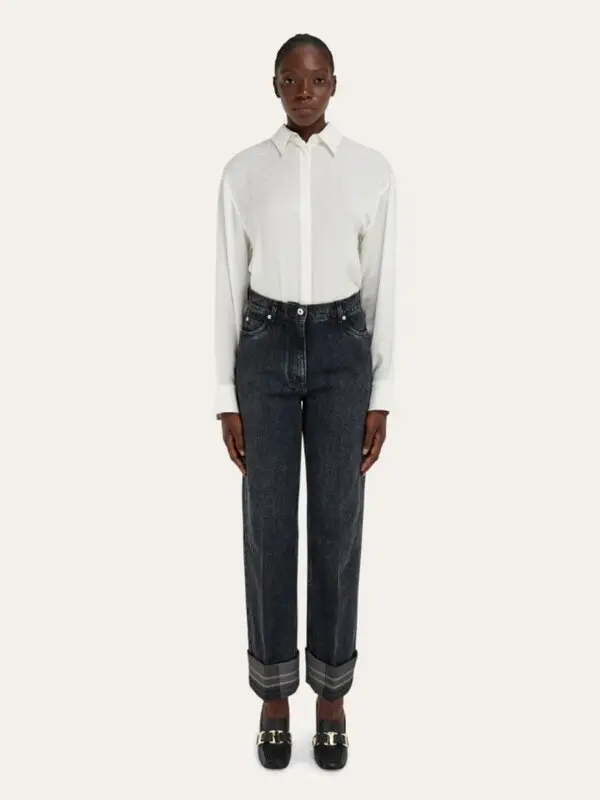 FERRAGAMO Turn-up Jeans - Black
