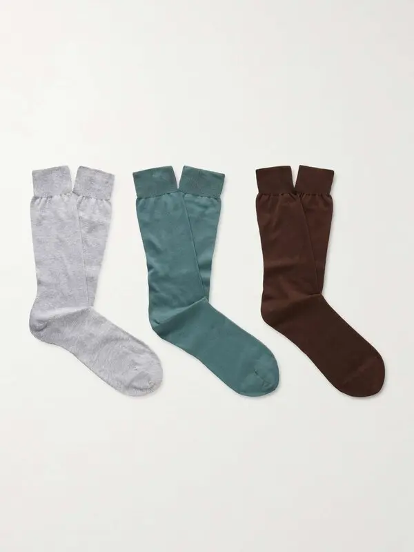 Mr P. Three-pack Organic Cotton Socks - Multi
