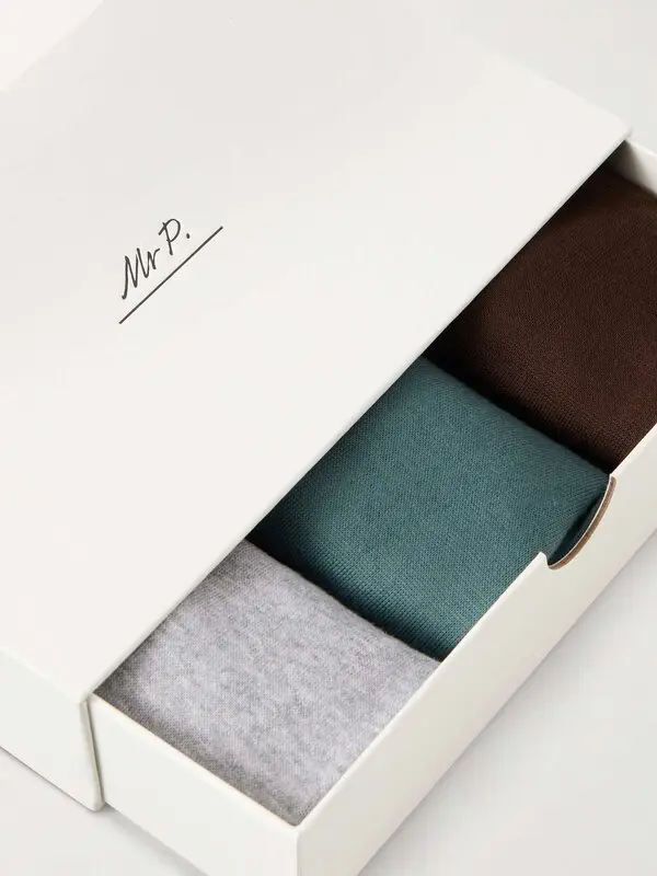 Mr P. Three-pack Organic Cotton Socks