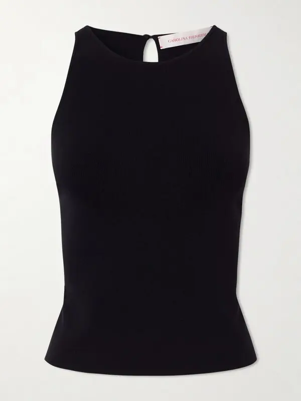Carolina Herrera Cropped Ribbed-knit Tank