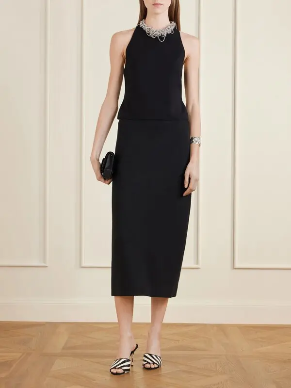 Carolina Herrera Cropped Ribbed-knit Tank