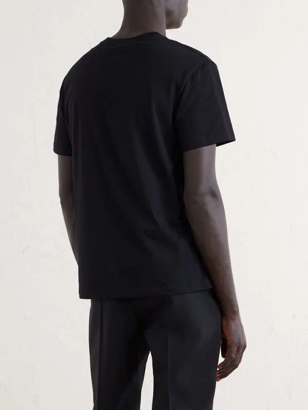 Valentino Garavani Vgold Cotton-jersey T-shirt - Black
