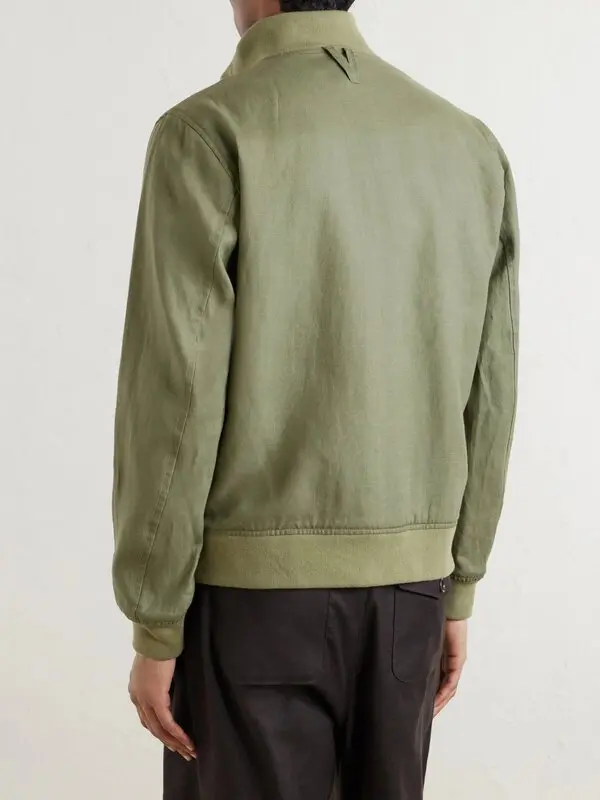 VALSTAR Valstarino Linen Bomber Jacket - Green