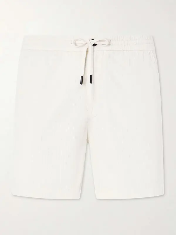 SLOWEAR Straight-leg Cotton-corduroy Drawstring Shorts
