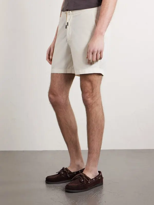 SLOWEAR Straight-leg Cotton-corduroy Drawstring Shorts