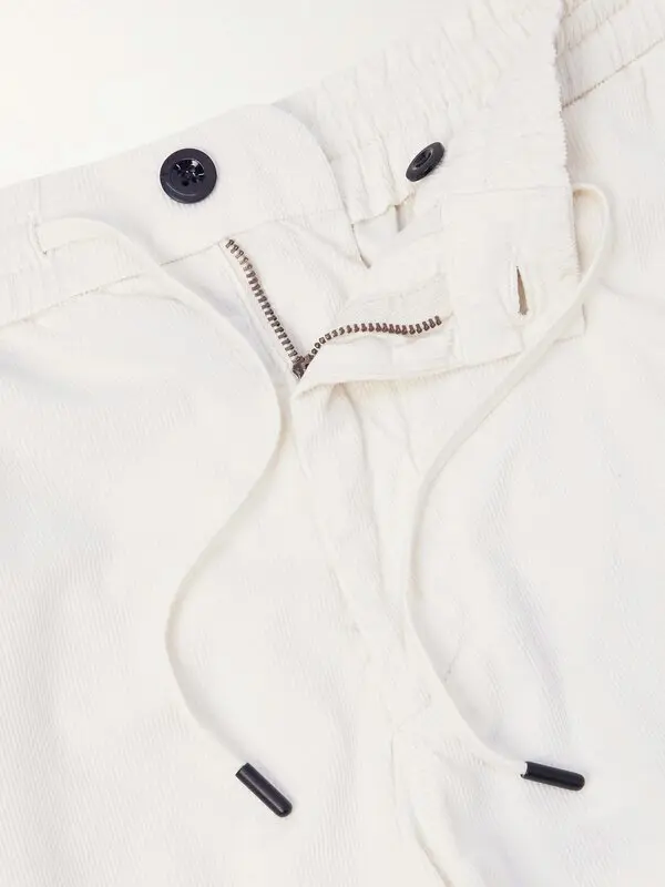 SLOWEAR Straight-leg Cotton-corduroy Drawstring Shorts