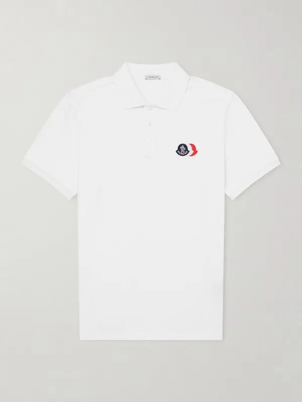 Moncler Logo-appliquéd Cotton-piqué Polo Shirt