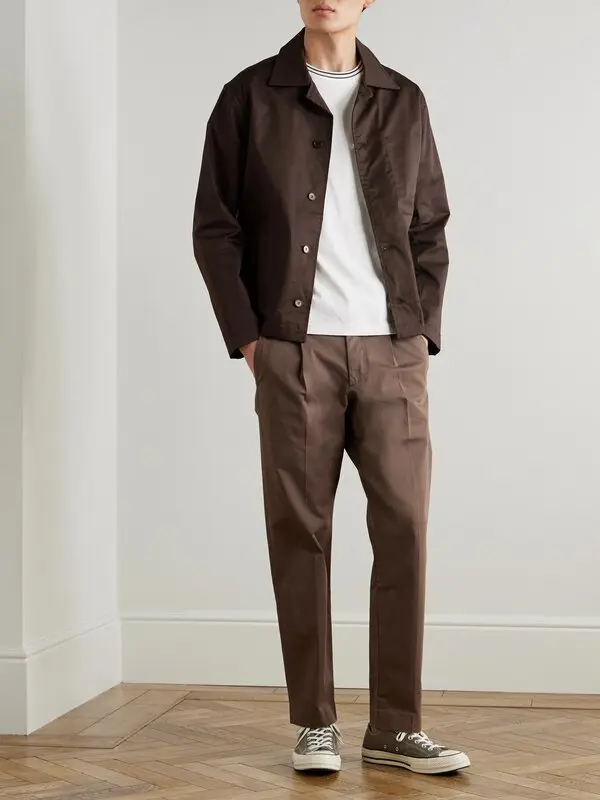 Nn07 Bill 1804 Straight-leg Cotton-blend Trousers - Brown